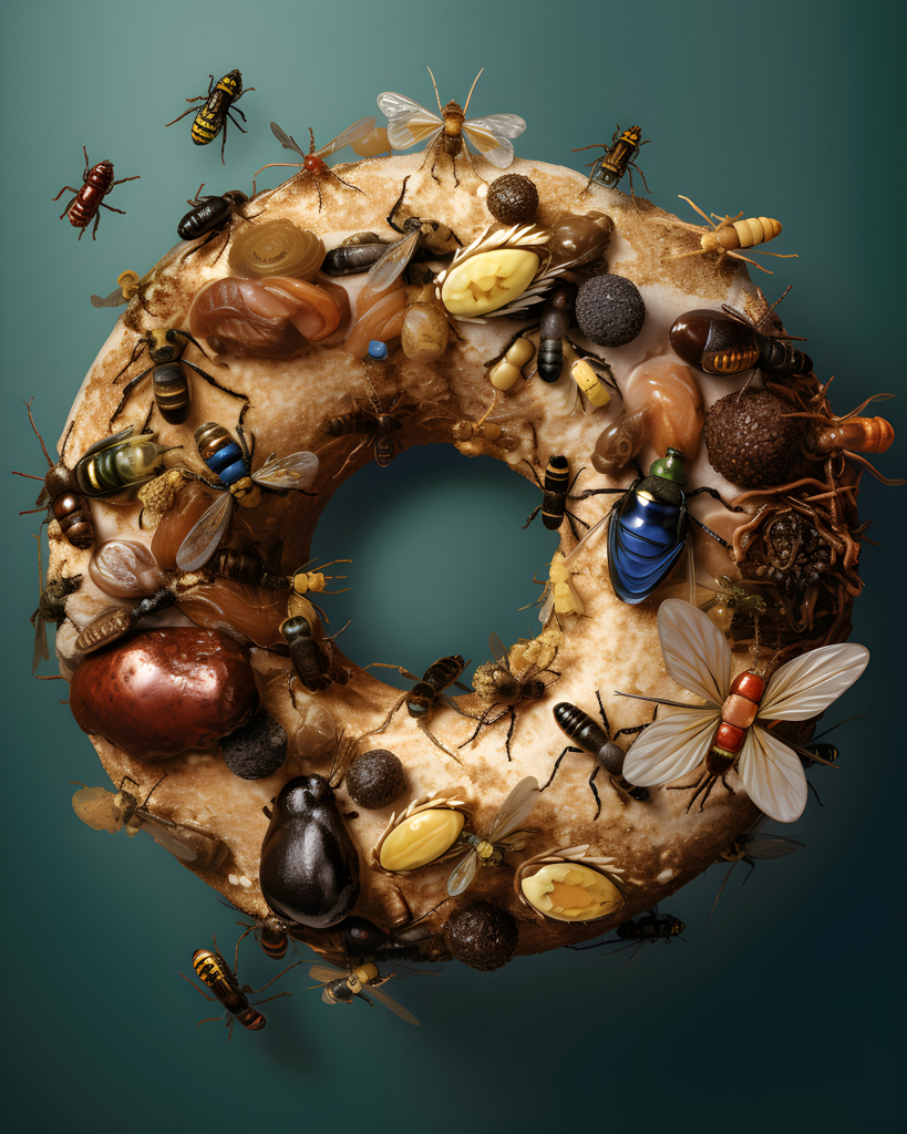 A donut covered in lots of different types of bugs - Impossible Images ...