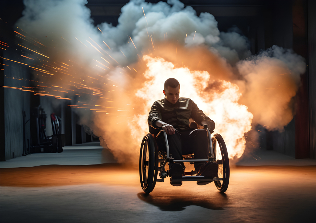 Jet-powered wheelchair with a man sat in it - Impossible Images ...