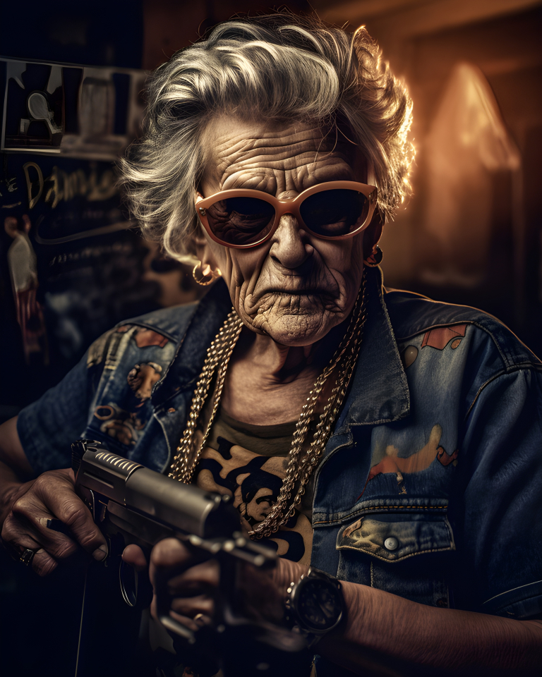 Portrait of a gangster grandma - Impossible Images - Unique stock ...