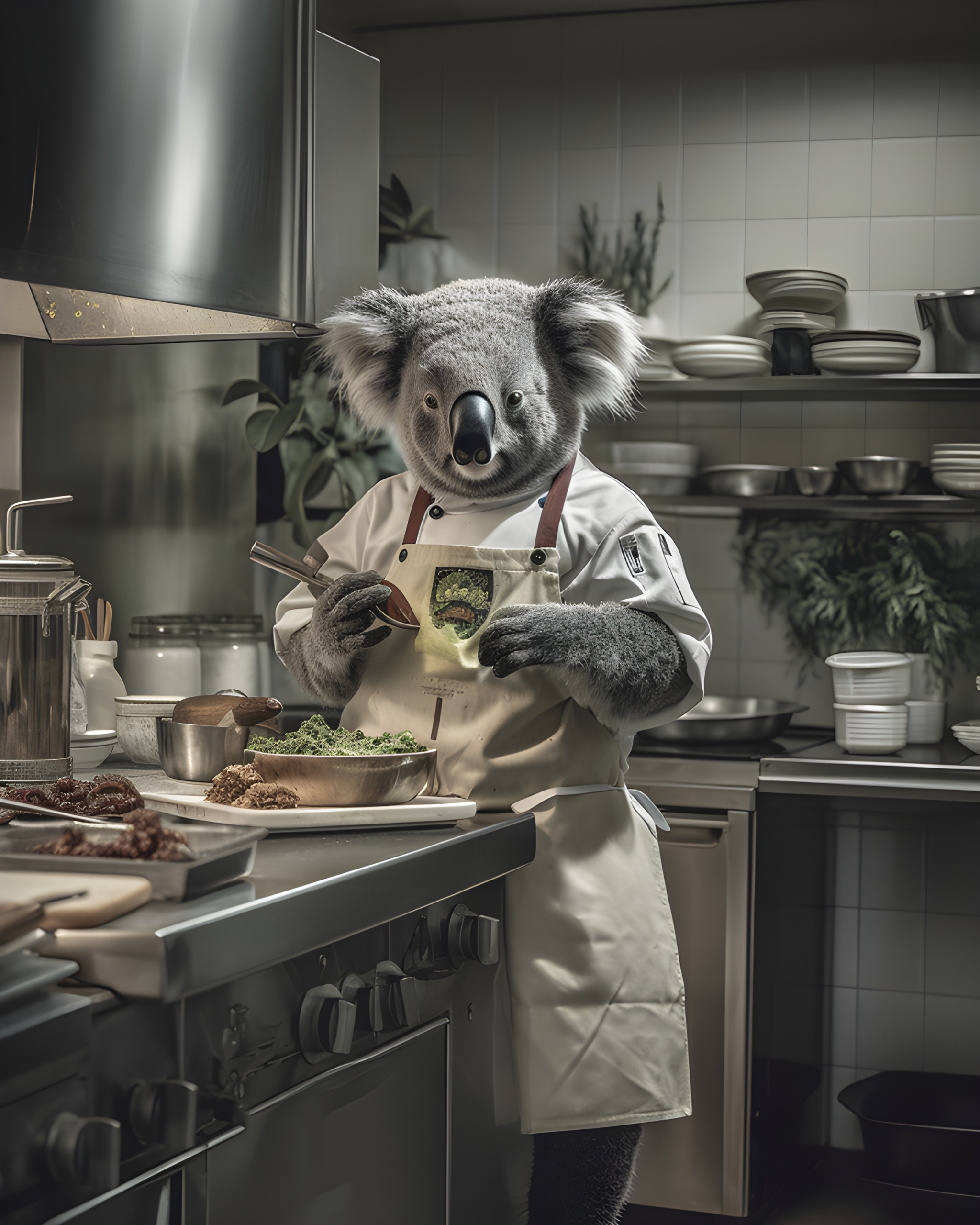 Koala cooking a 5 star meal - Impossible Images - Unique stock images ...