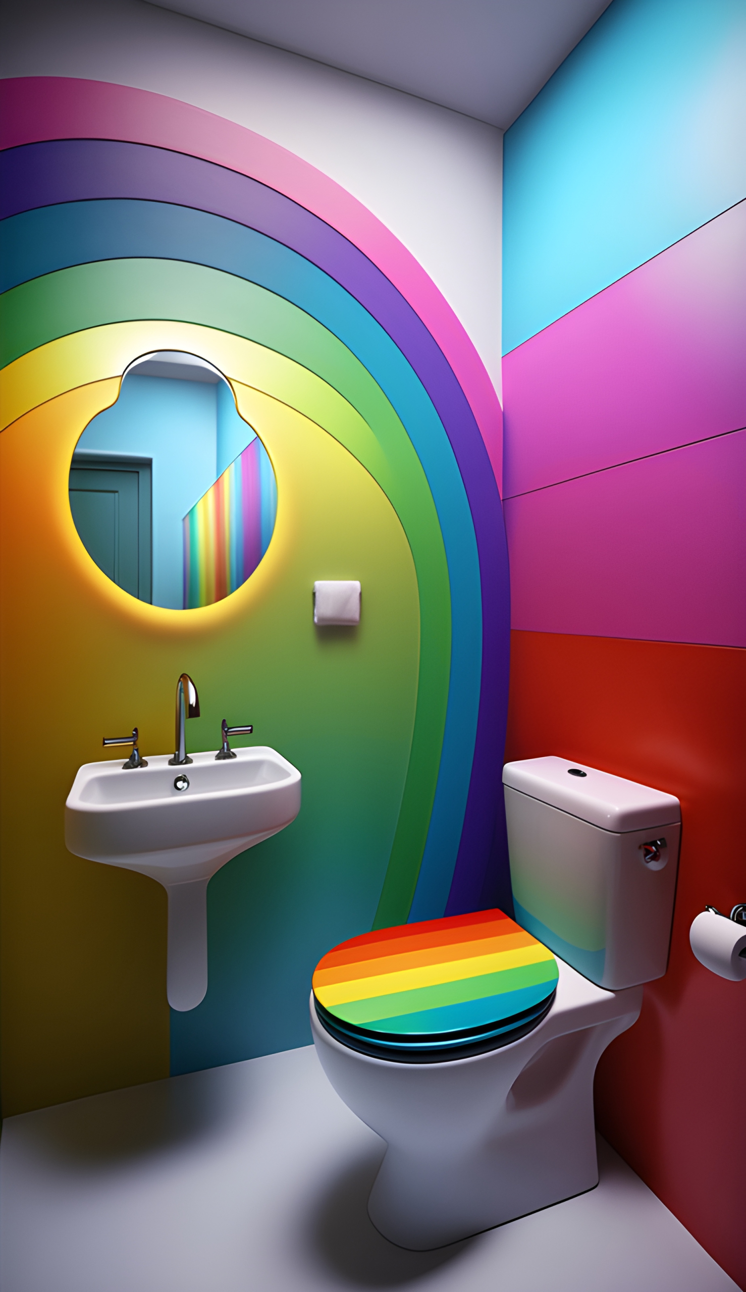 Rainbow bathroom - Impossible Images - Unique stock images for ...