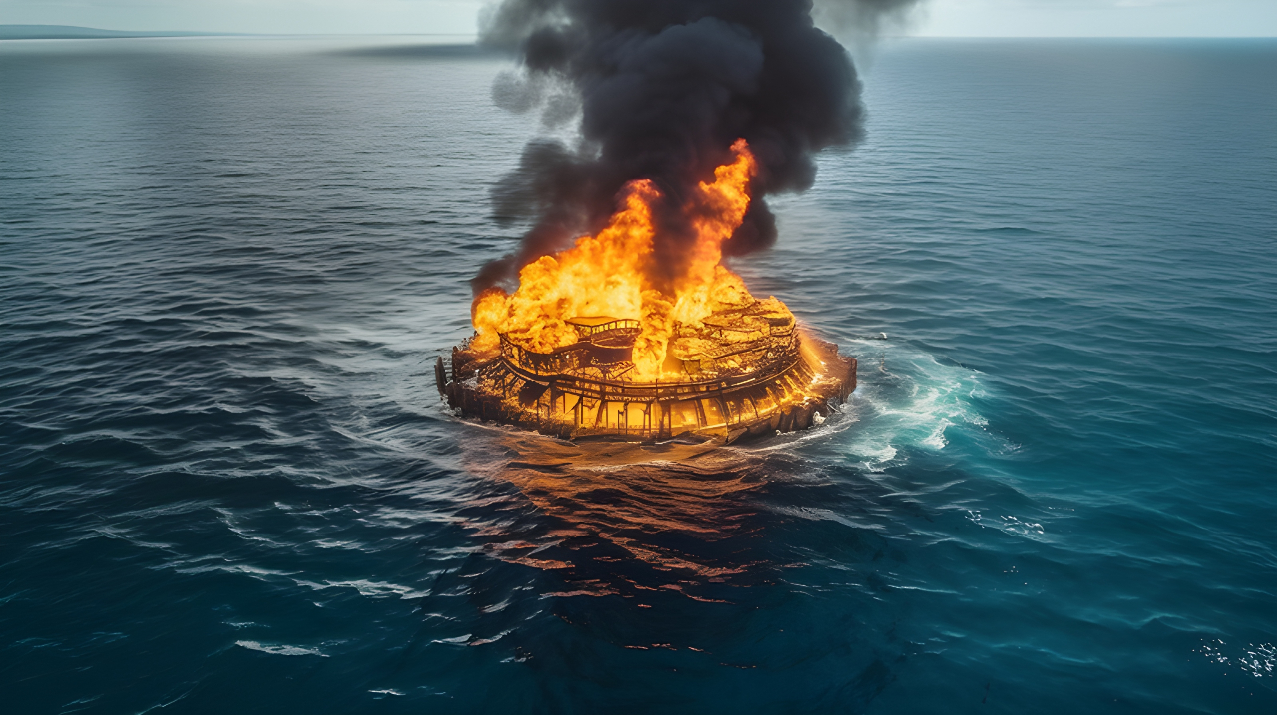 Fire floating on water - Impossible Images - Unique stock images for ...