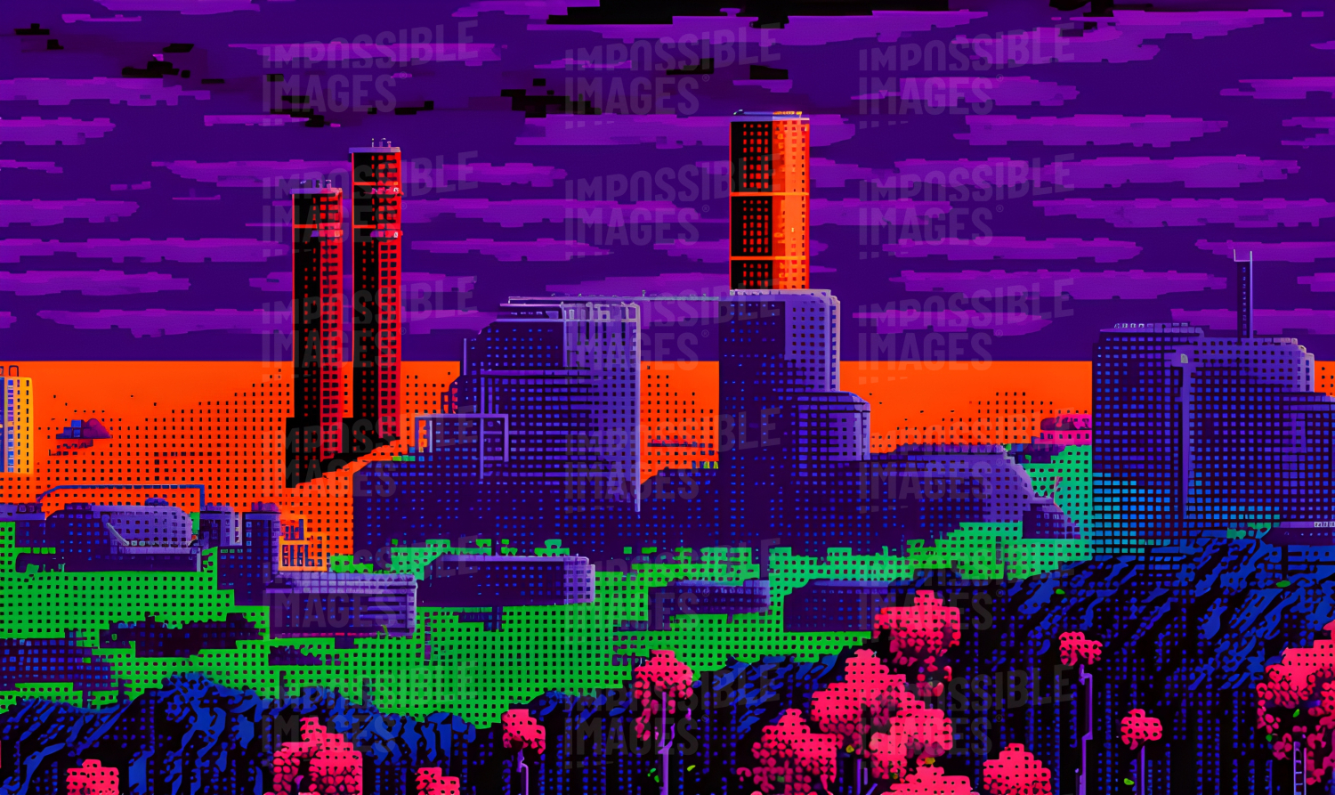 8-bit Nuclear aftermath landscape - Impossible Images - Unique stock ...