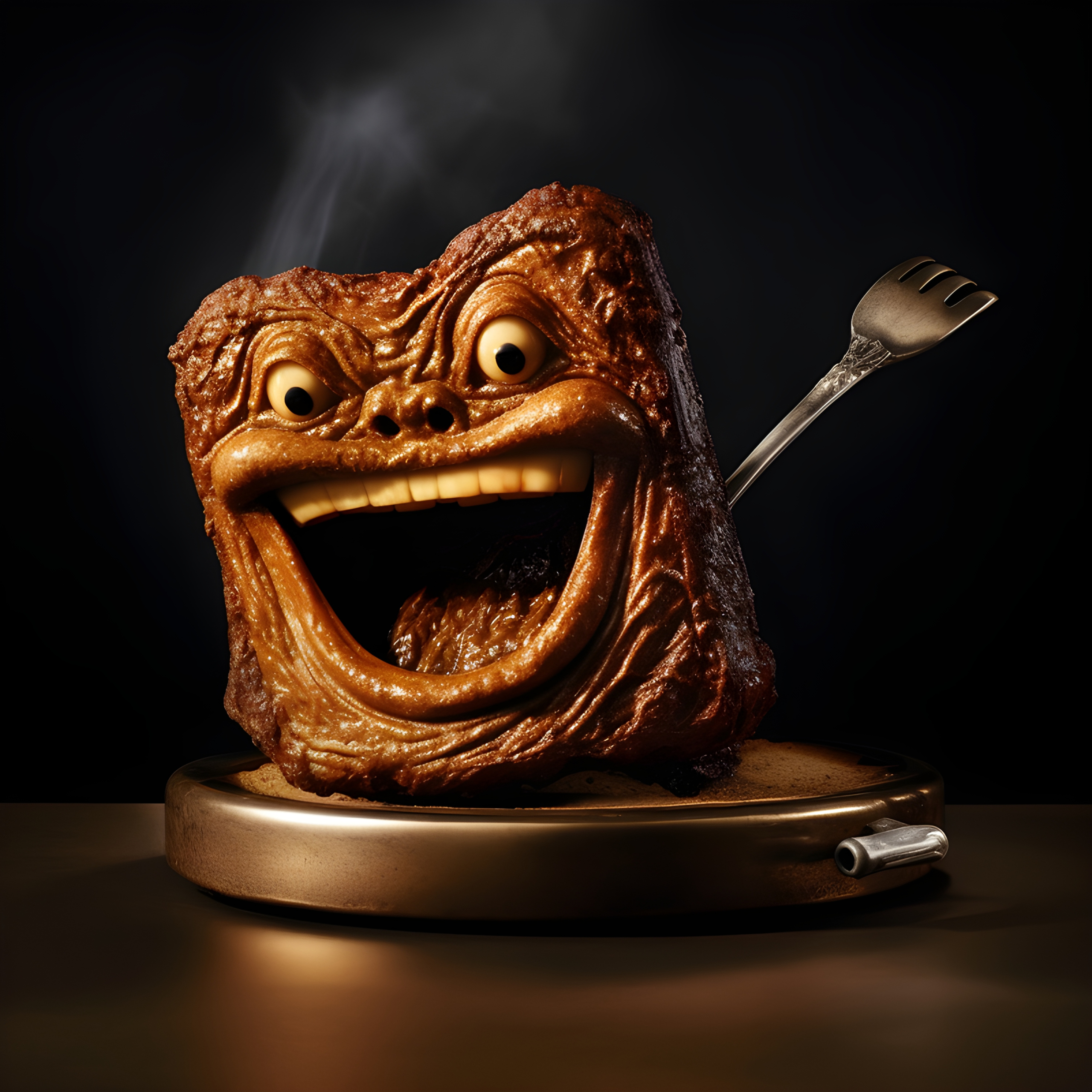 A Toast Monster with a Fork. - Impossible Images - Unique stock images ...