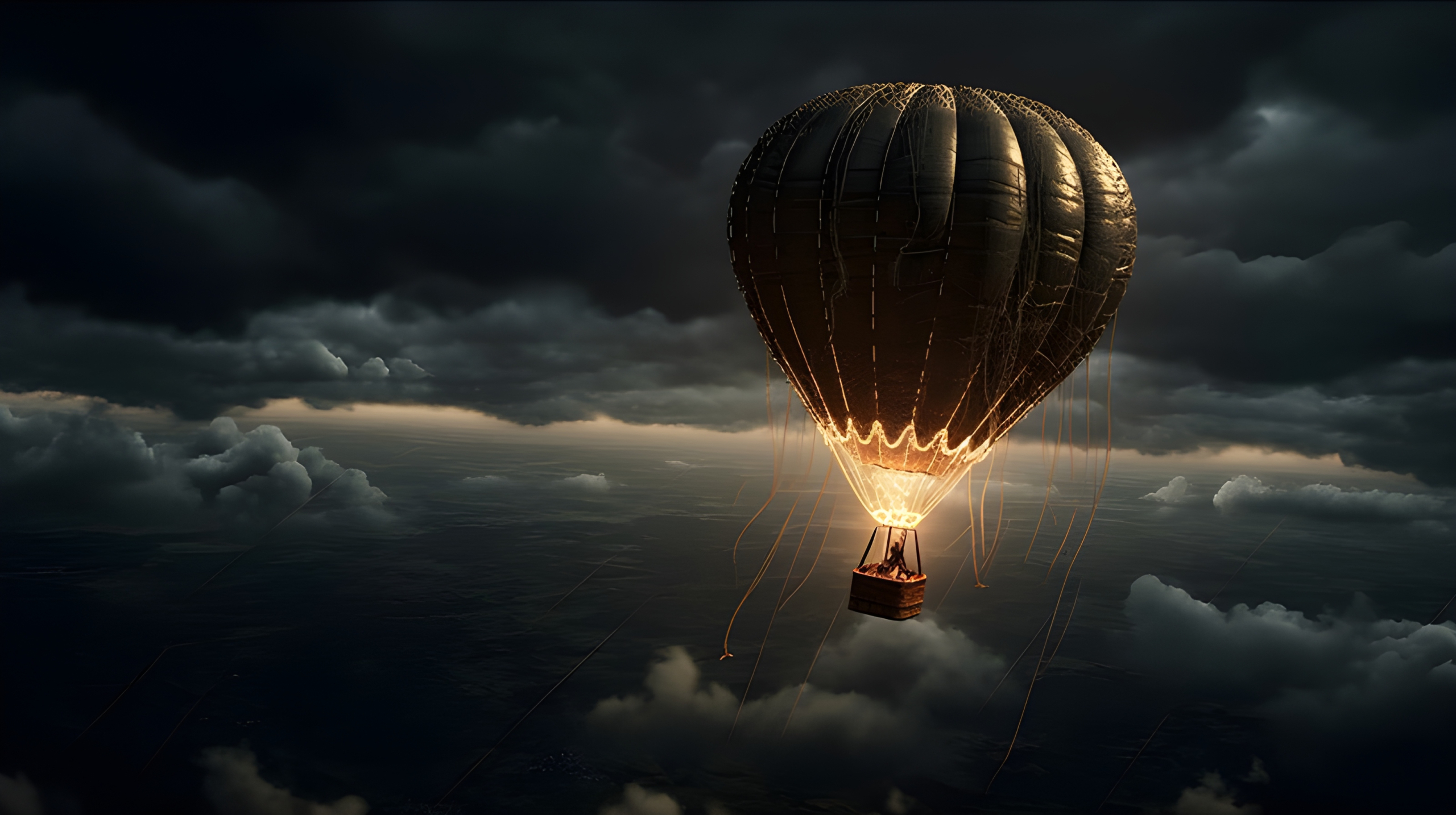 A glowing Hot Air Balloon in a Storm. - Impossible Images - Unique ...