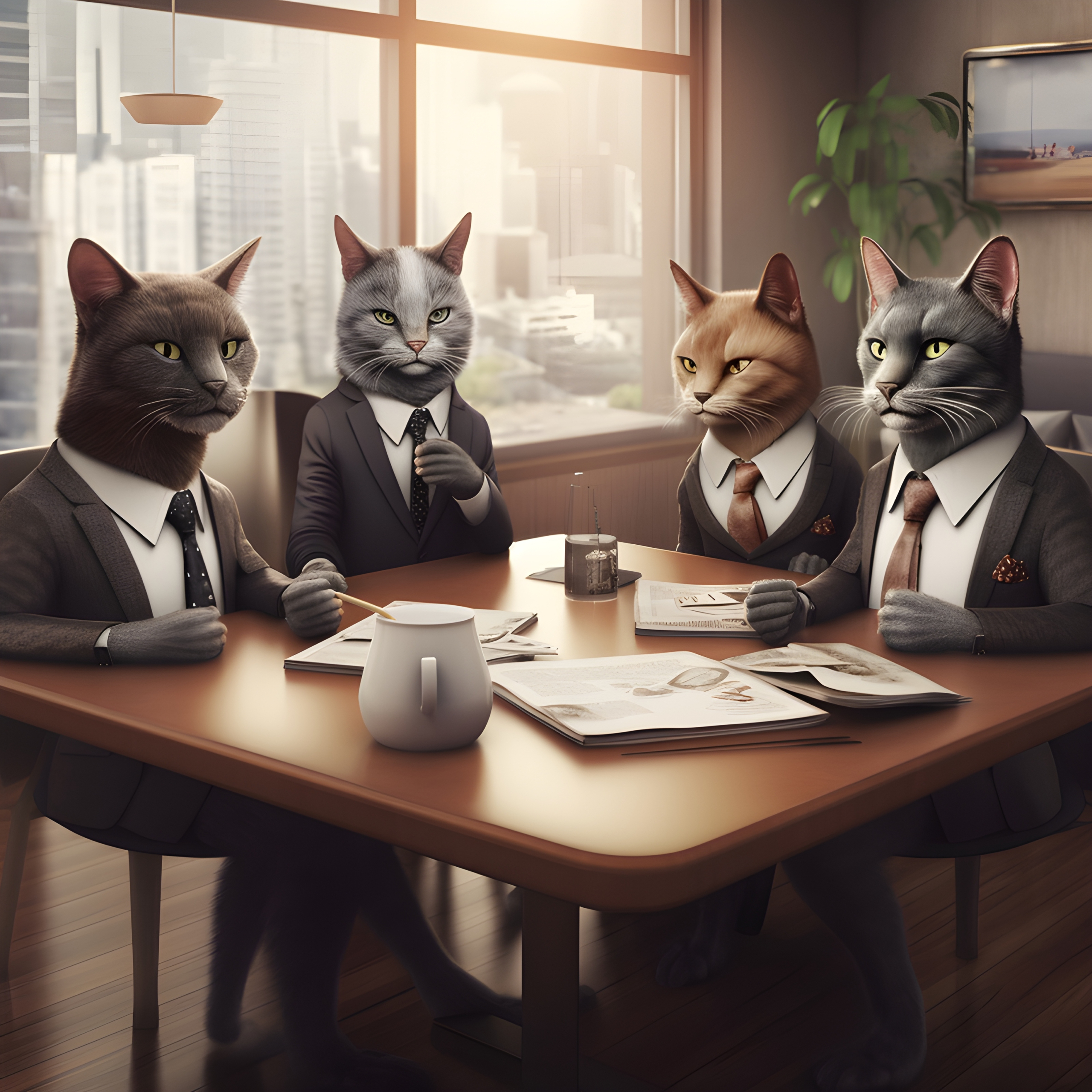 Cats in a Business Meeting. - Impossible Images - Unique stock images ...
