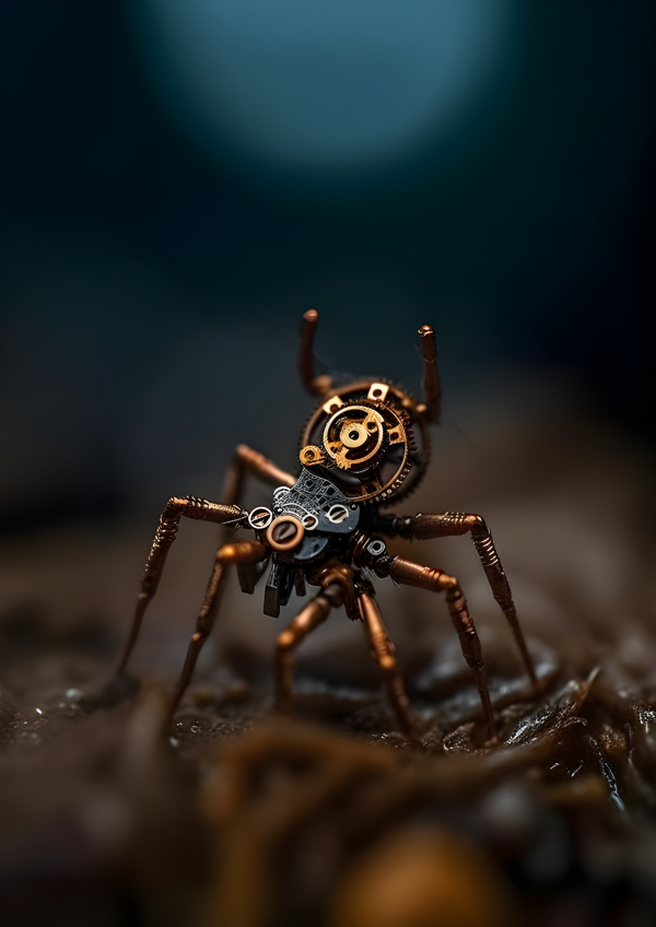 Tiny Mechanical Spider Clockwork - Impossible Images - Unique stock ...