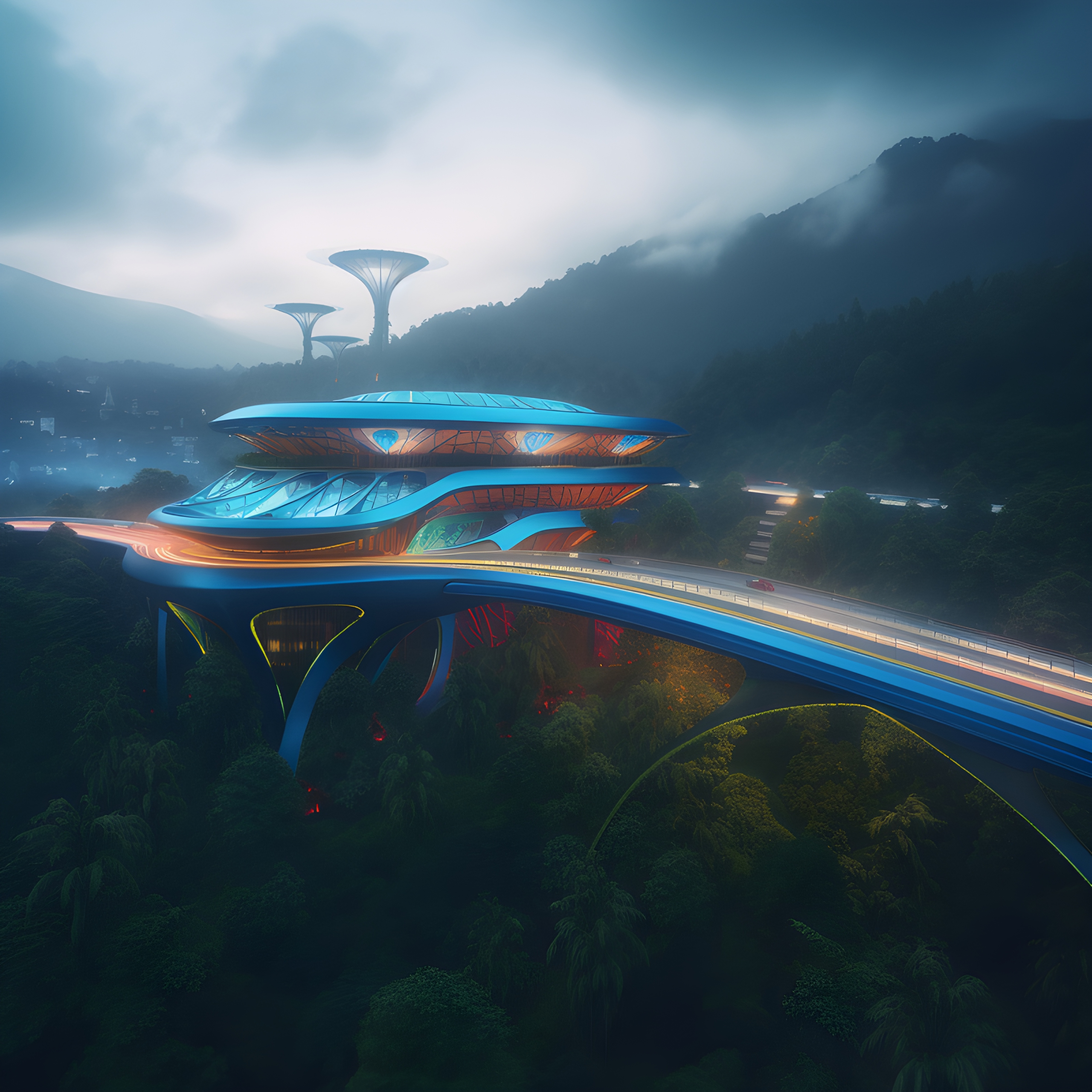 Futuristic motorway above the rainforest - Impossible Images - Unique ...