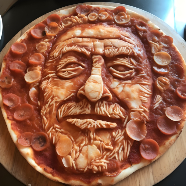 A mans face on a pepperoni pizza - Impossible Images - Unique stock ...