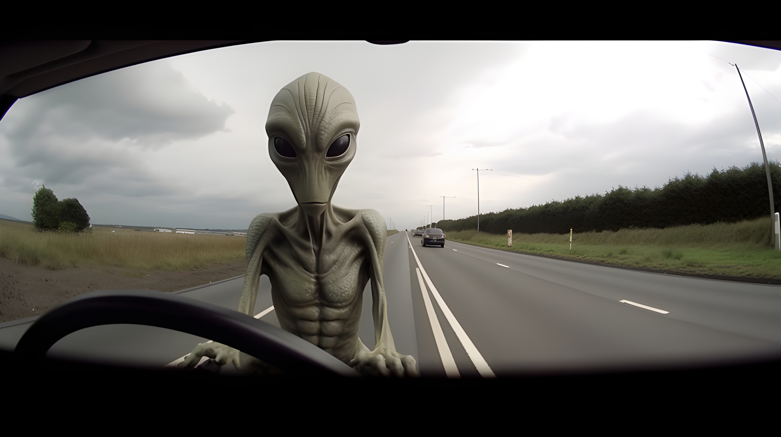 An alien on the road - Impossible Images - Unique stock images for ...