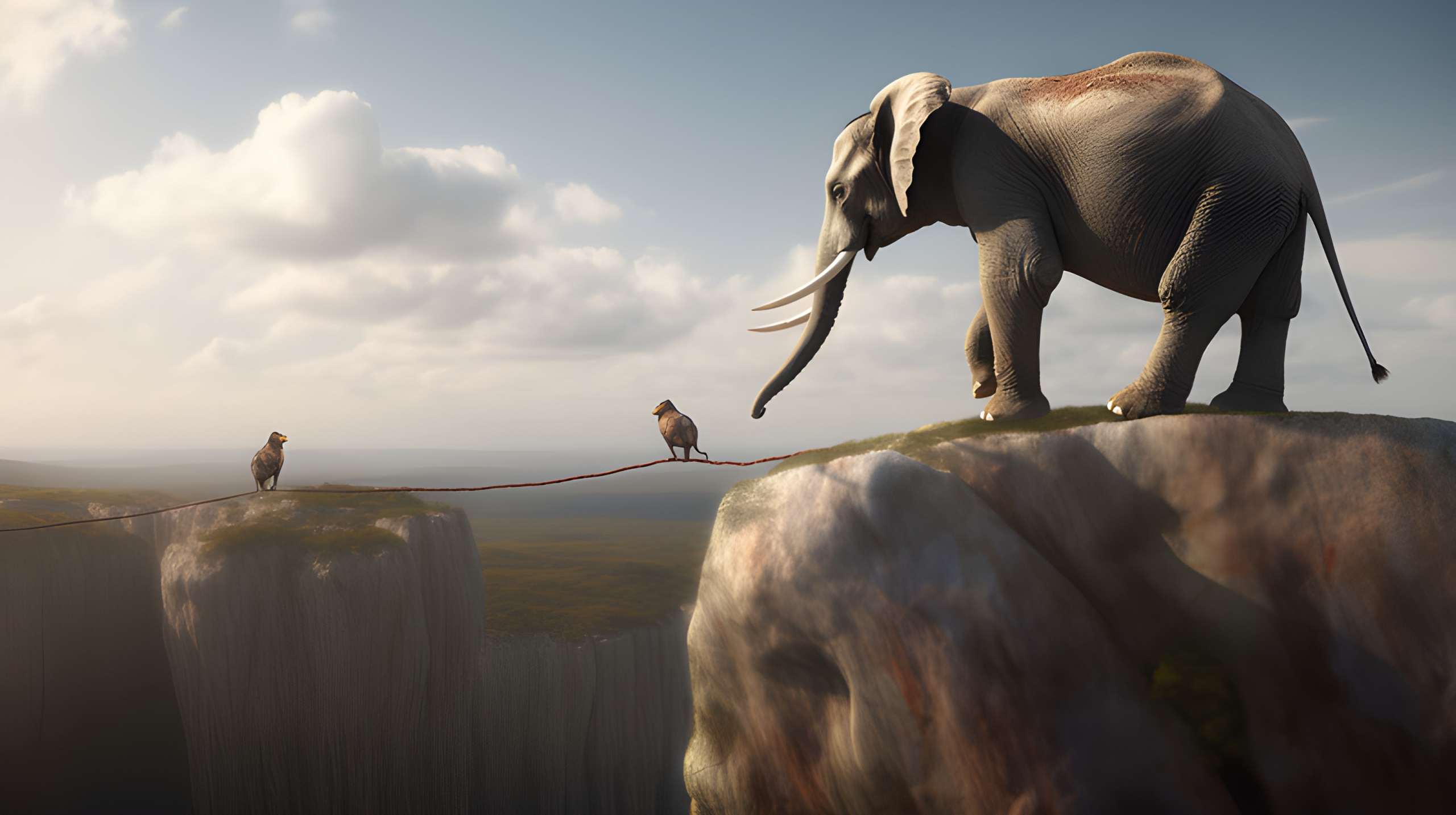 An elephant on a cliff - Impossible Images - Unique stock images for ...
