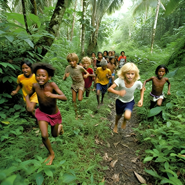 Feral children running through the forest - Impossible Images - Unique ...