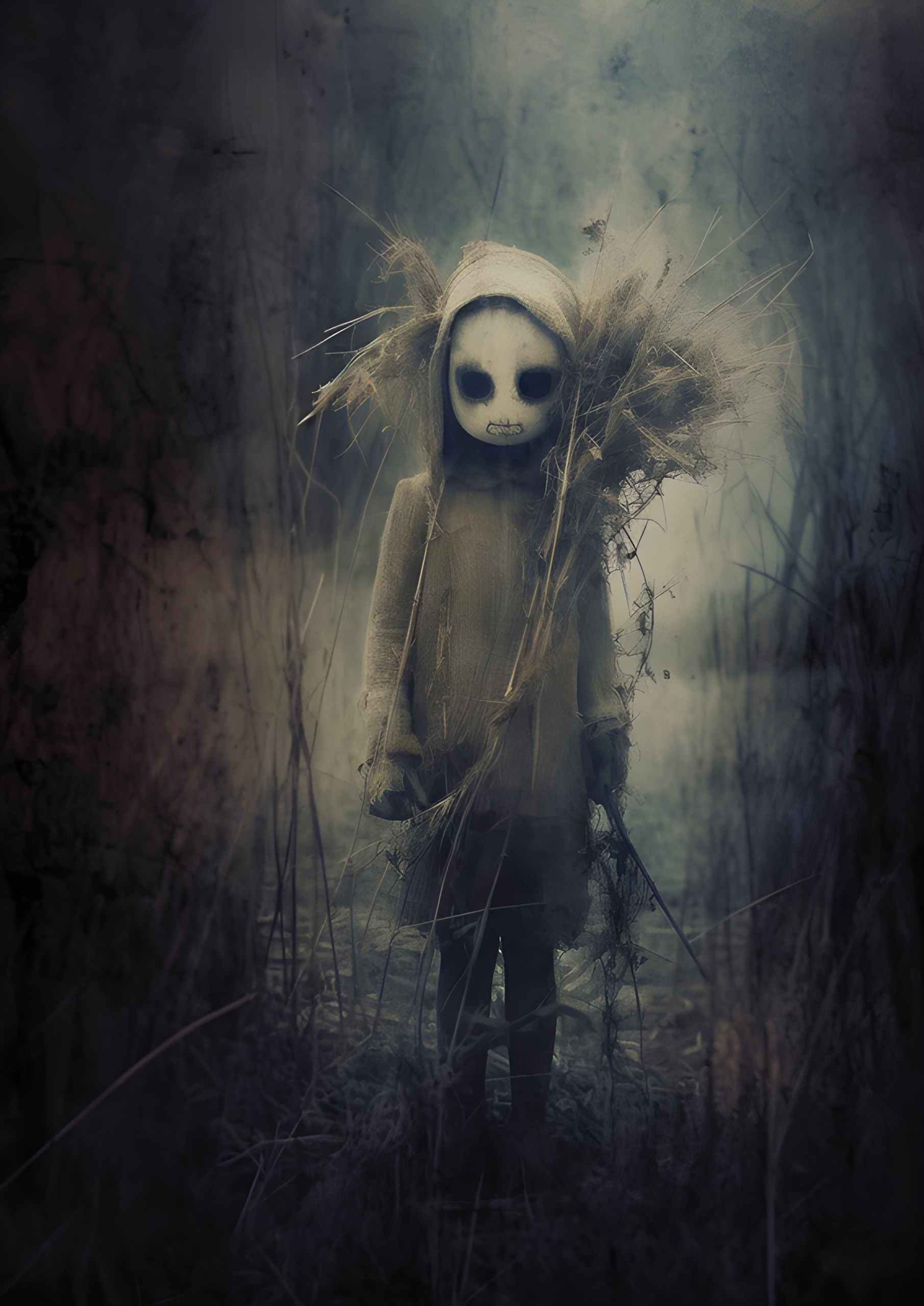 A creepy masked figure lurking - Impossible Images - Unique stock ...