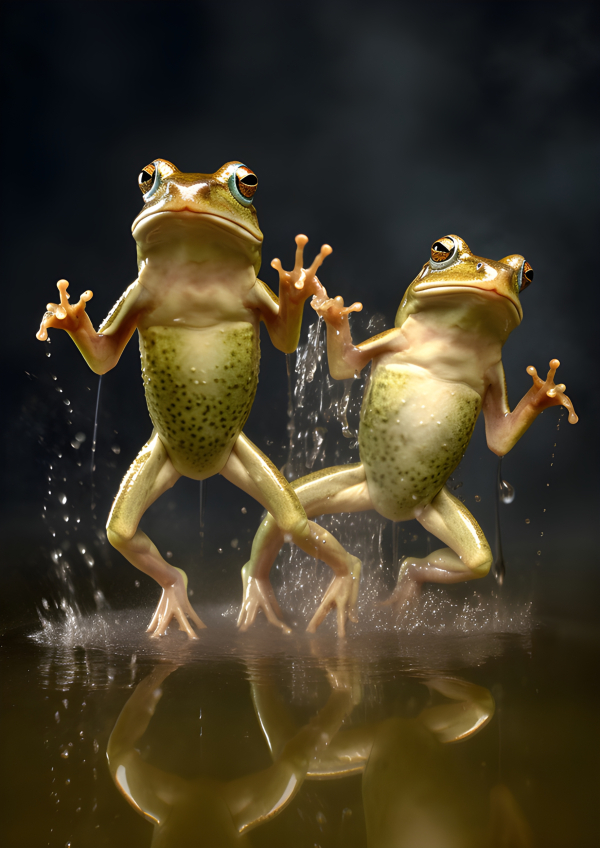Dancing frogs - Impossible Images - Unique stock images for commercial use.
