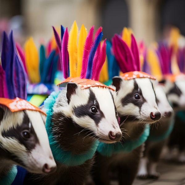 Baby badgers ready for a carnival - Impossible Images - Unique stock ...