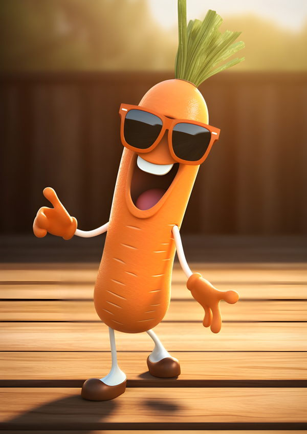 Happy carrot character with arms and legs - Impossible Images - Unique ...