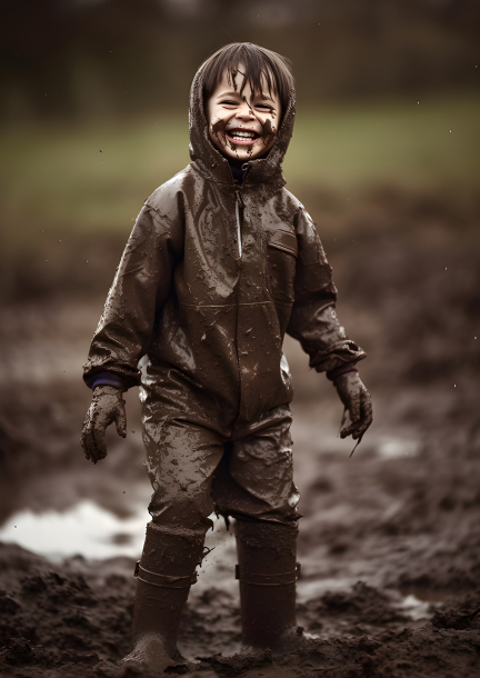 Happy kid covered in mud - Impossible Images - Unique stock images for ...