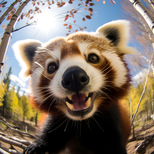Happy Red Panda selfie - Impossible Images - Unique stock images for commercial use.