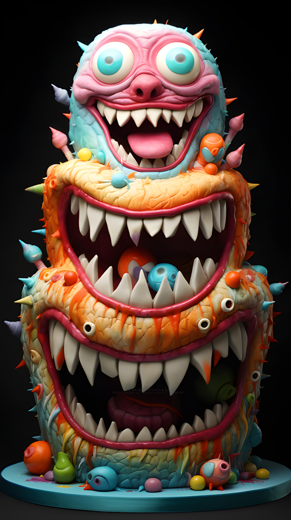 Cake monster with lots of teeth - Impossible Images - Unique stock ...