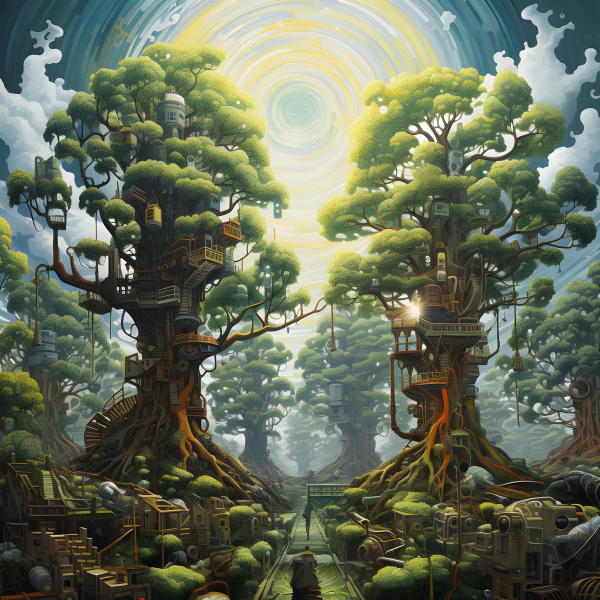 Tree Town - Impossible Images - Unique stock images for commercial use.