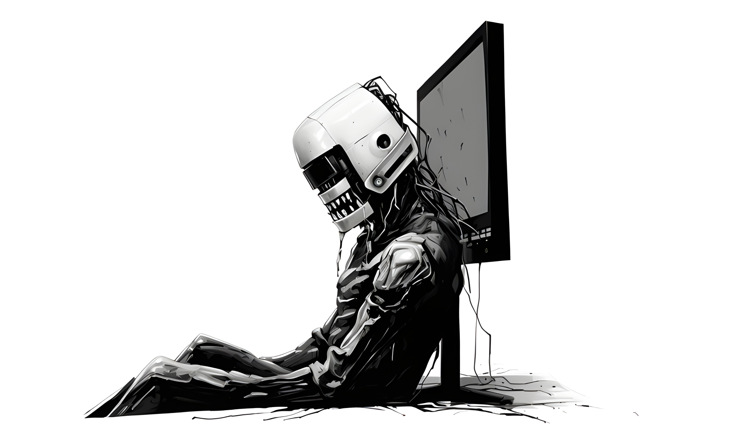 A broken cyborg hiding behind a screen - Impossible Images - Unique ...