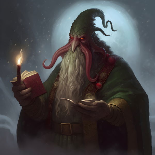 The Great Cthulhu dressed as Santa - Impossible Images - Unique stock ...