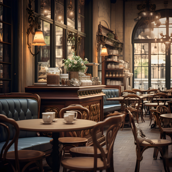 A beautiful softly lit vintage cafe - Impossible Images - Unique stock ...