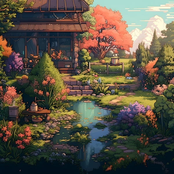 16-Bit Garden - Impossible Images - Unique stock images for commercial use.