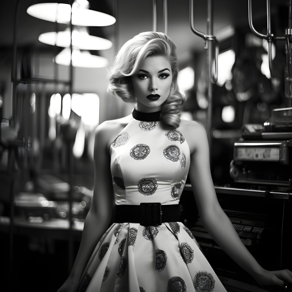 Retro 1950s model in black and white - Impossible Images - Unique stock ...