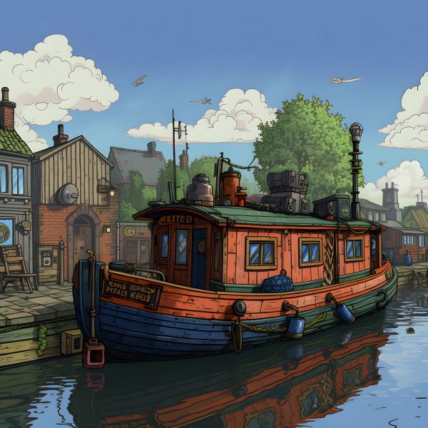 Drawn Narrow Boat - Impossible Images - Unique stock images for ...