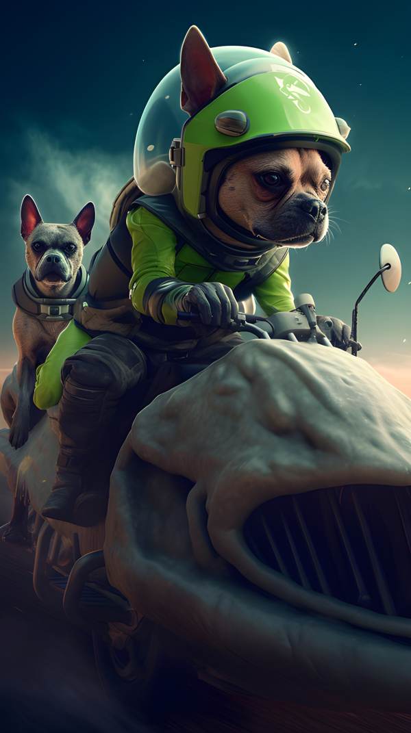 Astronaut Dogs riding an Alien Motorcycle. - Impossible Images - Unique ...