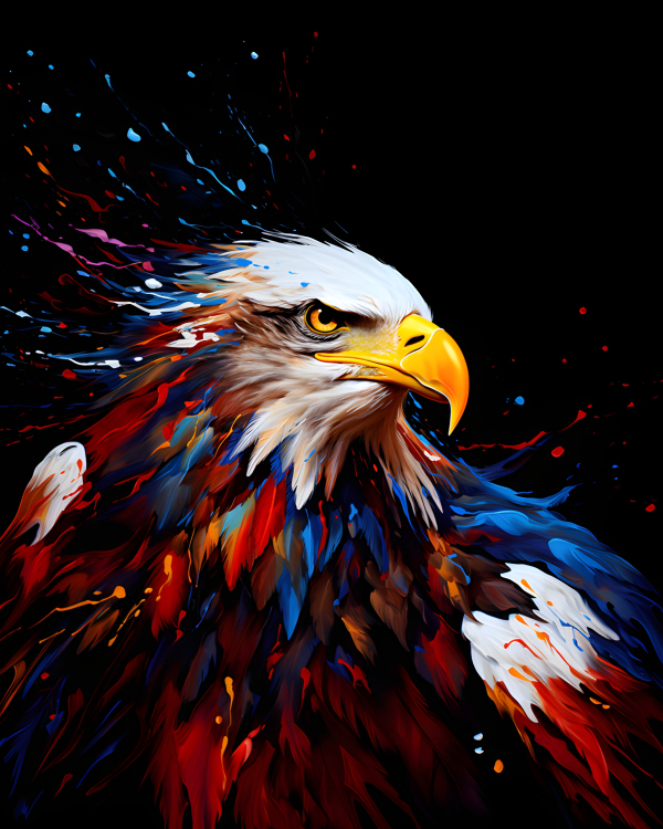 A Bald Eagle Splattered Painting - Impossible Images - Unique stock ...