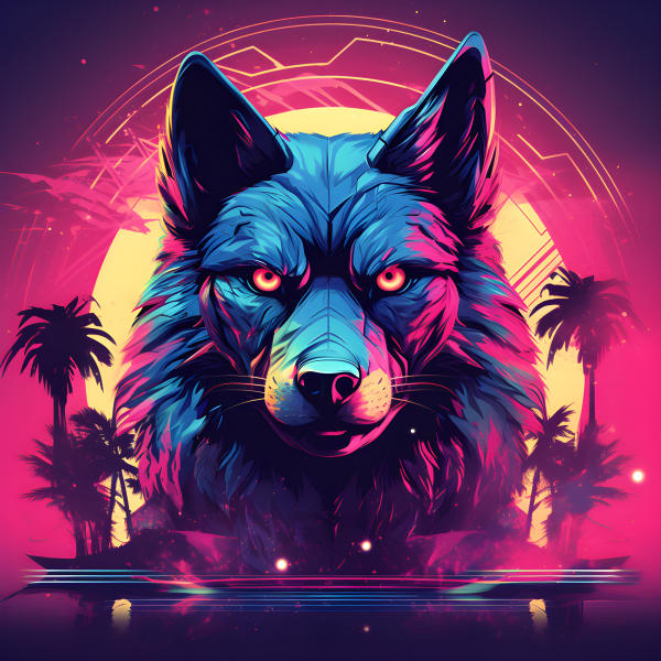 A synthwave wolf - Impossible Images - Unique stock images for ...