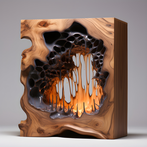 Melting Wood - Impossible Images - Unique stock images for commercial use.