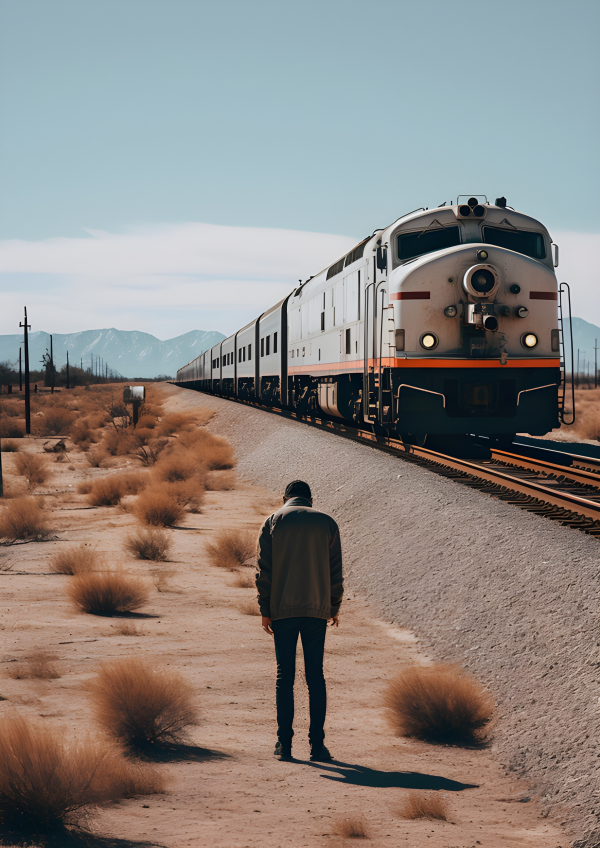 Man stood next to an approaching train - Impossible Images - Unique ...