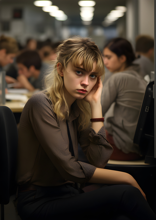 Utterly bored in a deadend job - Impossible Images - Unique stock ...