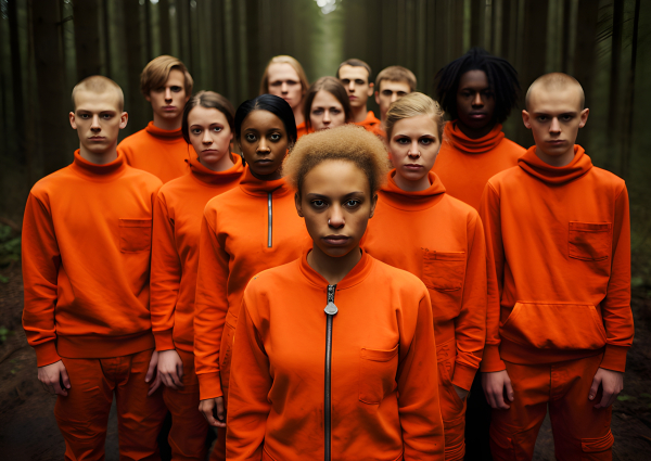 People in orange clothes - Impossible Images - Unique stock images for ...