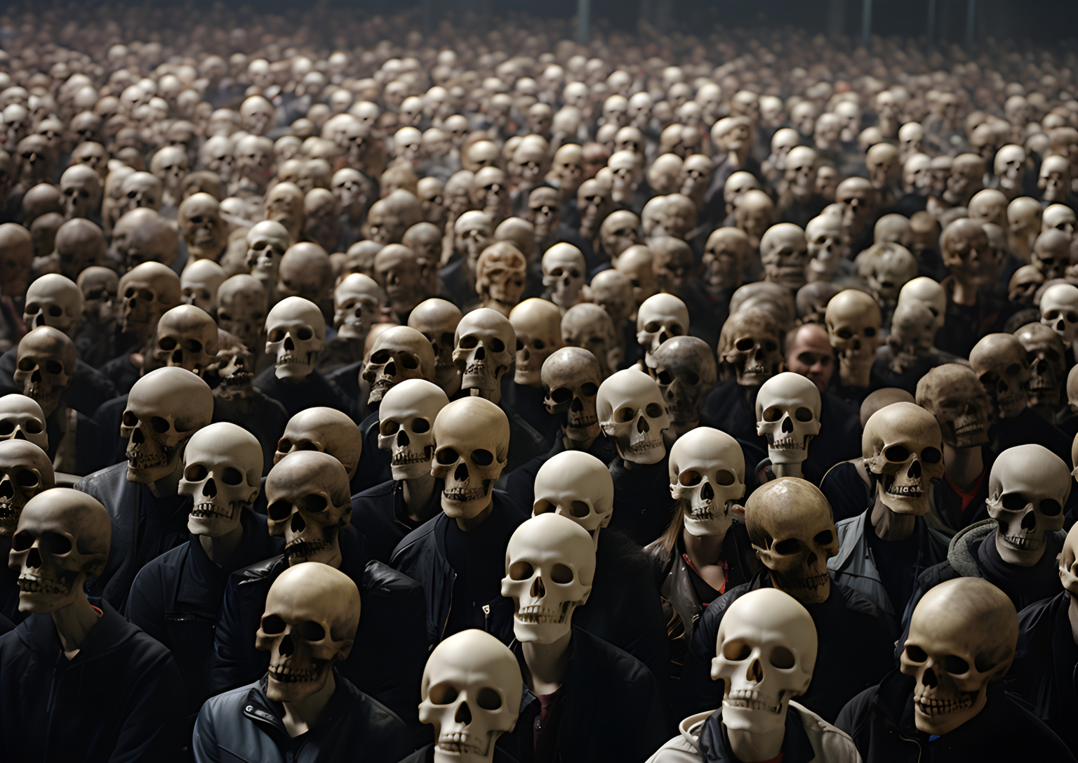 Hundreds of people wearing skull masks - Impossible Images - Unique ...
