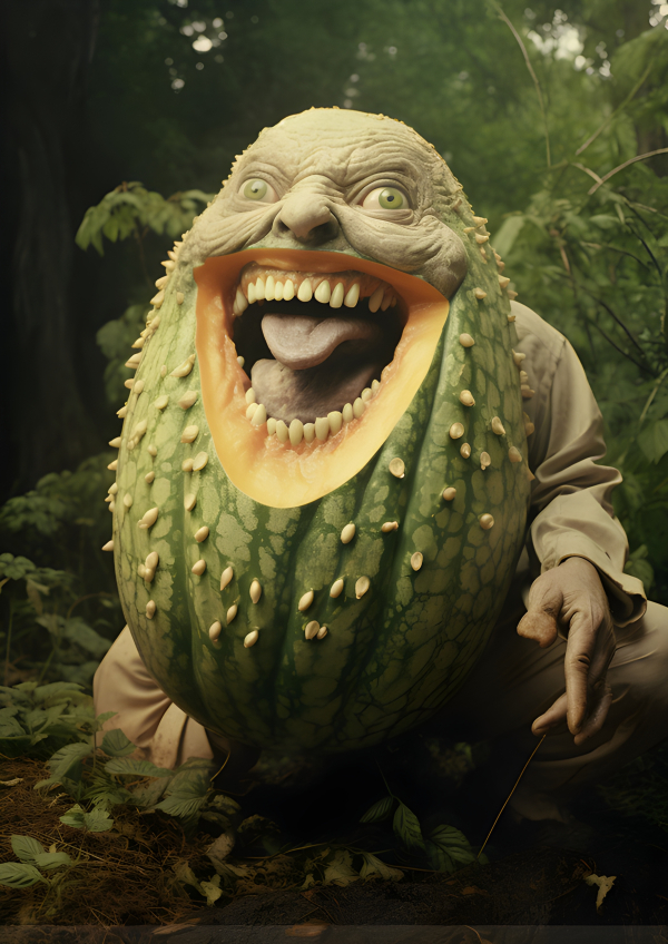 Cantaloupe melon monster - Impossible Images - Unique stock images for ...