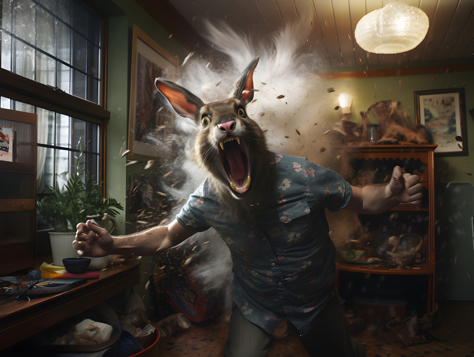 Man transforming into an angry rabbit - Impossible Images - Unique ...