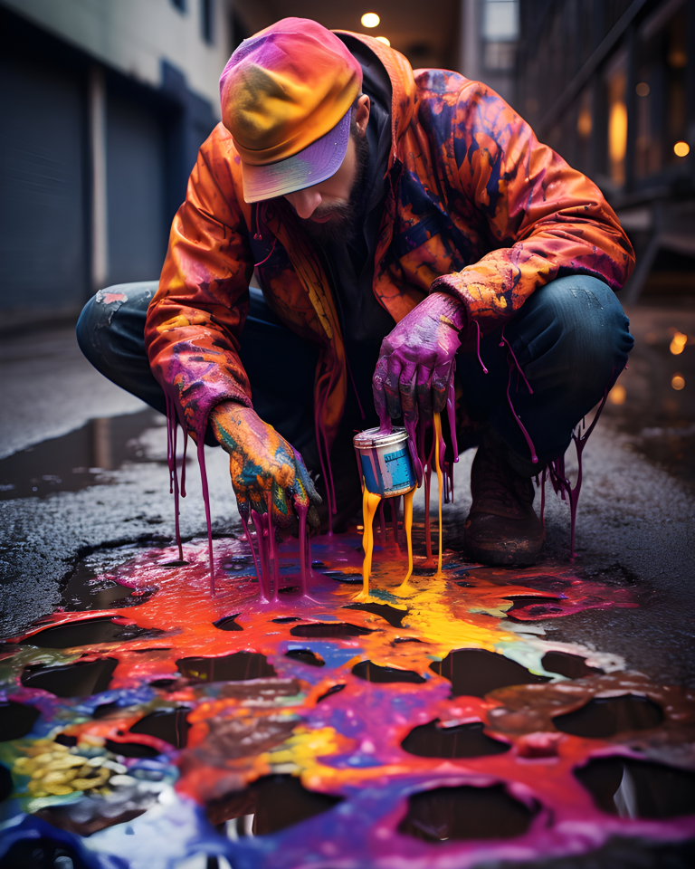 An artist melting into a puddle of paint - Impossible Images - Unique ...