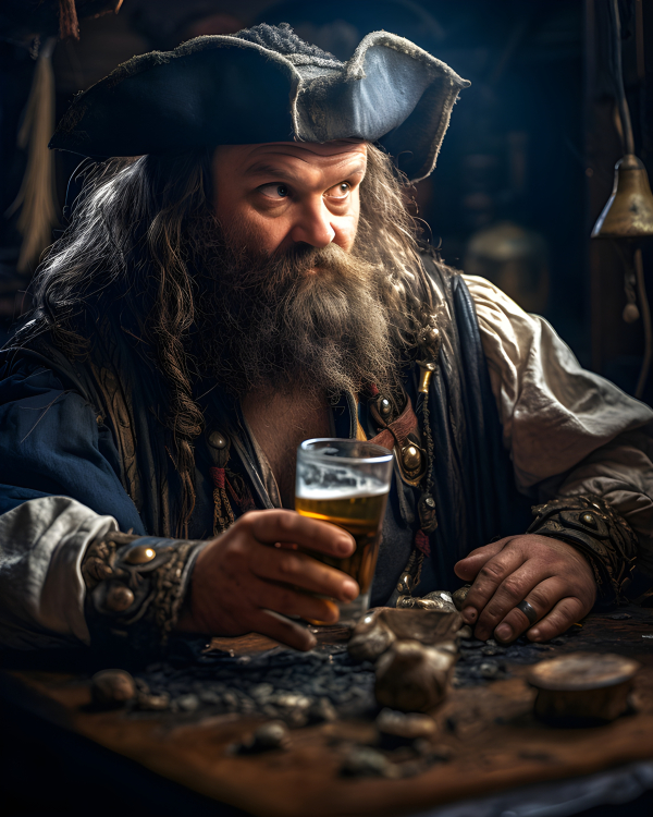 Pirate sat drinking at a tavern - Impossible Images - Unique stock ...