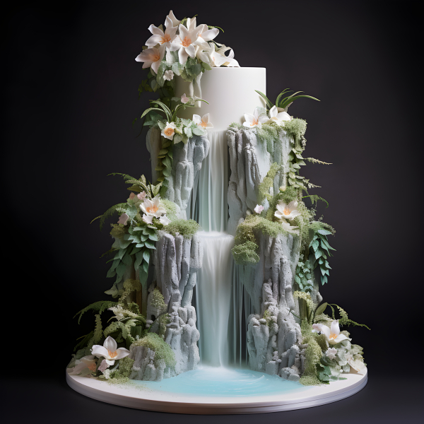 Waterfall wedding cake - Impossible Images - Unique stock images for commercial use.