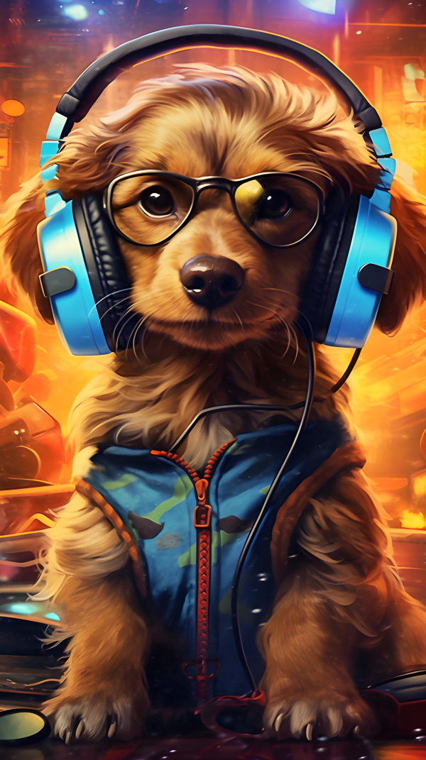 Gamer Dog - Impossible Images - Unique stock images for commercial use.