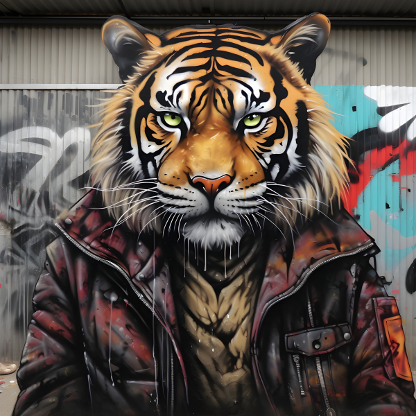 Street Art Tiger - Impossible Images - Unique stock images for ...