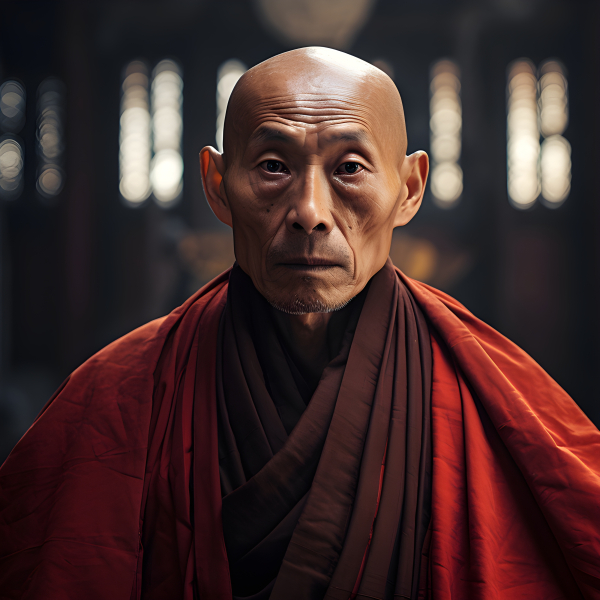 A chinese monk staring at the camera - Impossible Images - Unique stock ...