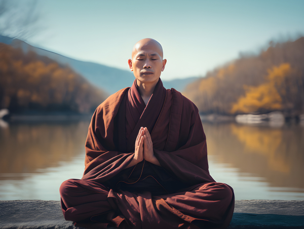 A chinese monk meditating - Impossible Images - Unique stock images for ...