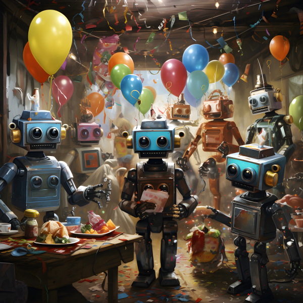 Robot birthday party - Impossible Images - Unique stock images for ...