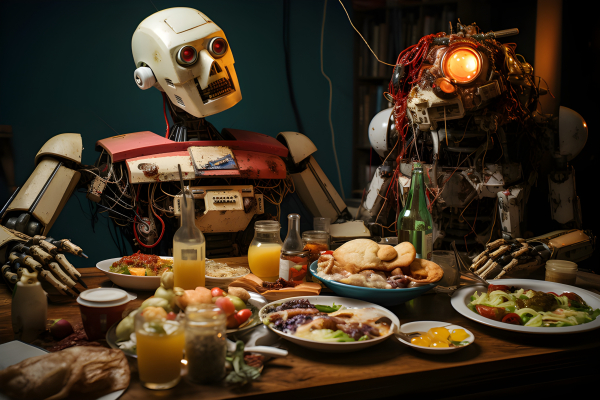 Robot dinner party - Impossible Images - Unique stock images for ...