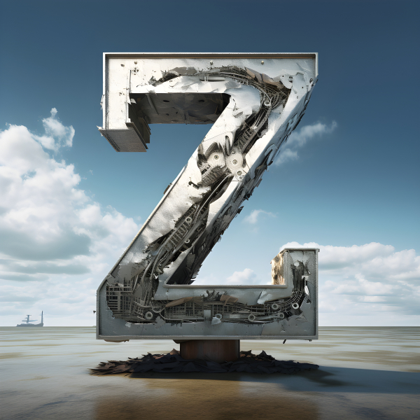 2d letter Z made from metal - Impossible Images - Unique stock images ...